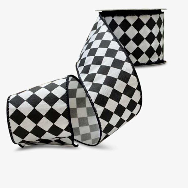 Black and White Jester Diamond Ribbon | Fancy Face Designs– FancyFace ...