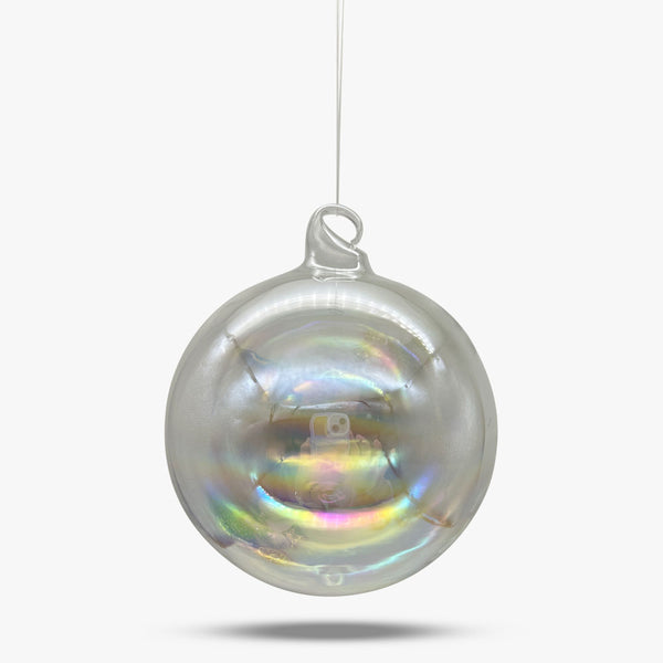 Iridescent Clear Glass Ball Ornament - Set of 4– FancyFace Designs